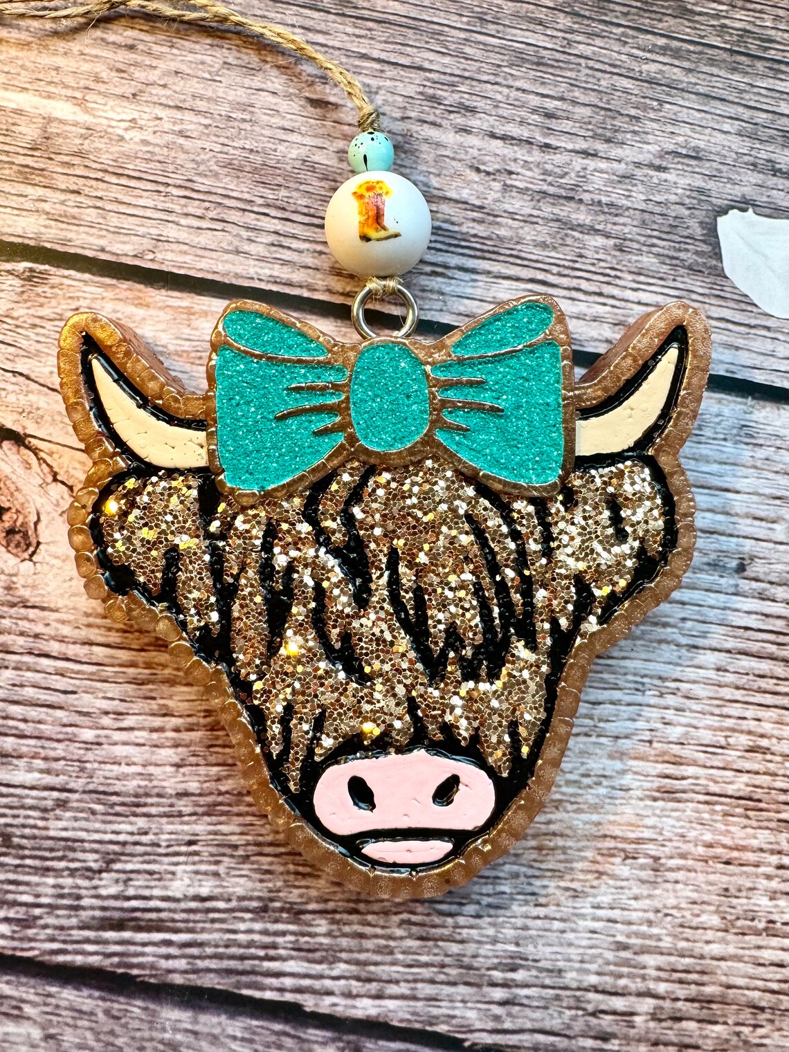 Highland Cow Girly Glitter Freshie - Etsy