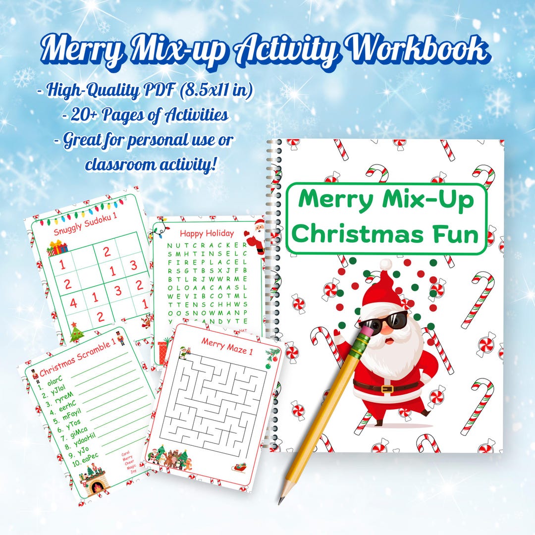 Christmas Word Mix-up Activity • Printable Kids Holiday Fun (PDF) - Etsy