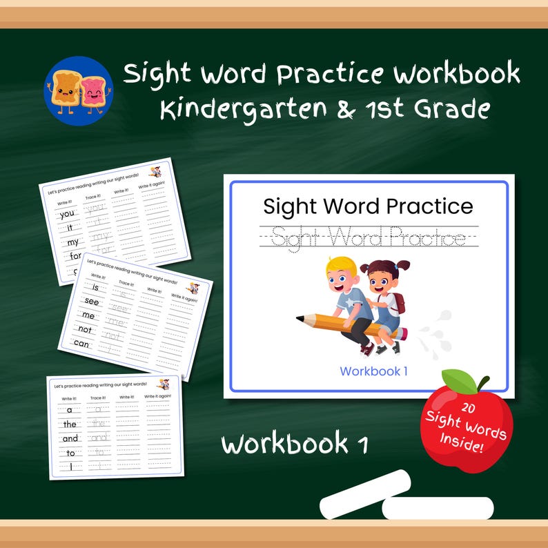 Sight Word Practice Workbook | Kindergarten\1st Grade | Trace, Write ...