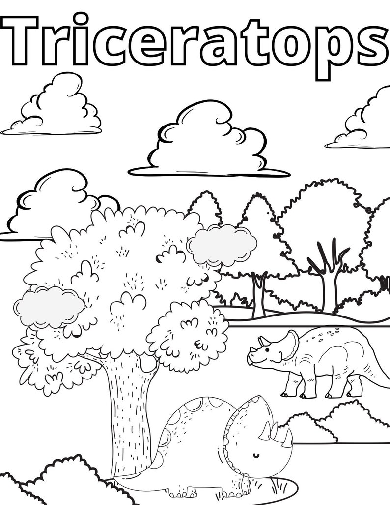 Kids Coloring Book , Dinosaurs , Learning , Printable - Etsy