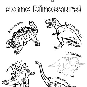 Kids Coloring Book , Dinosaurs , Learning , Printable - Etsy