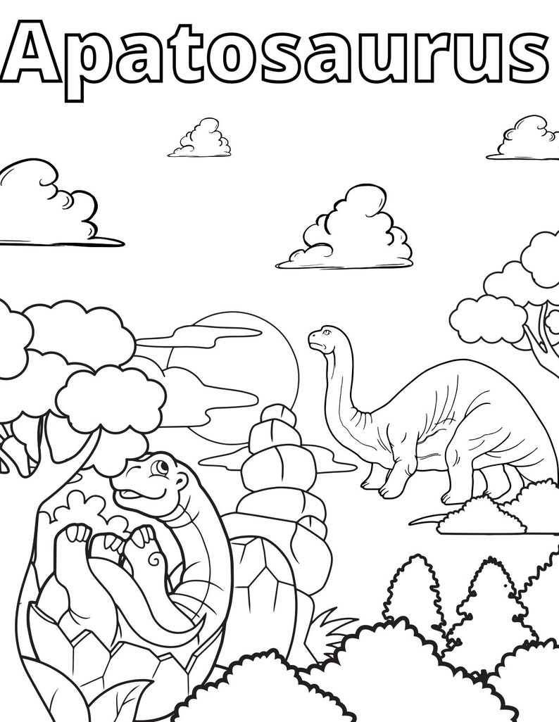 Kids Coloring Book , Dinosaurs , Learning , Printable - Etsy