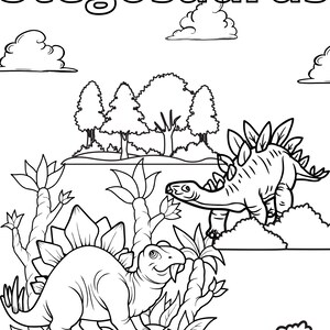 Kids Coloring Book , Dinosaurs , Learning , Printable - Etsy
