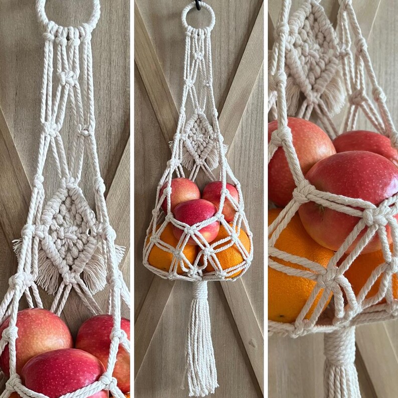 Macrame Diamond Fruit Hanger Pattern Digital PDF Printable - Etsy