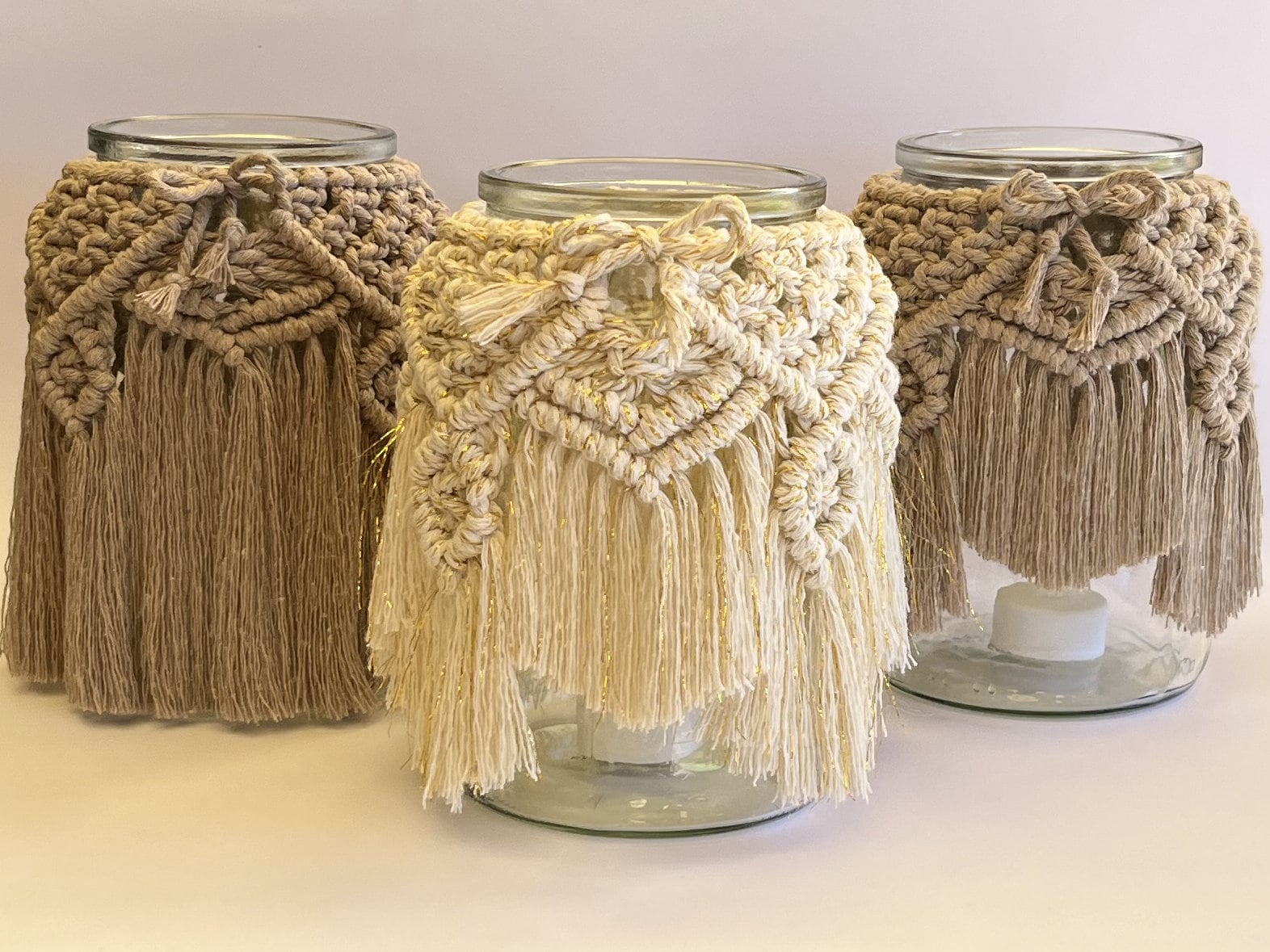 Macrame Jar Cover, Boho Lantern, Wedding Table Centrepiece - Etsy