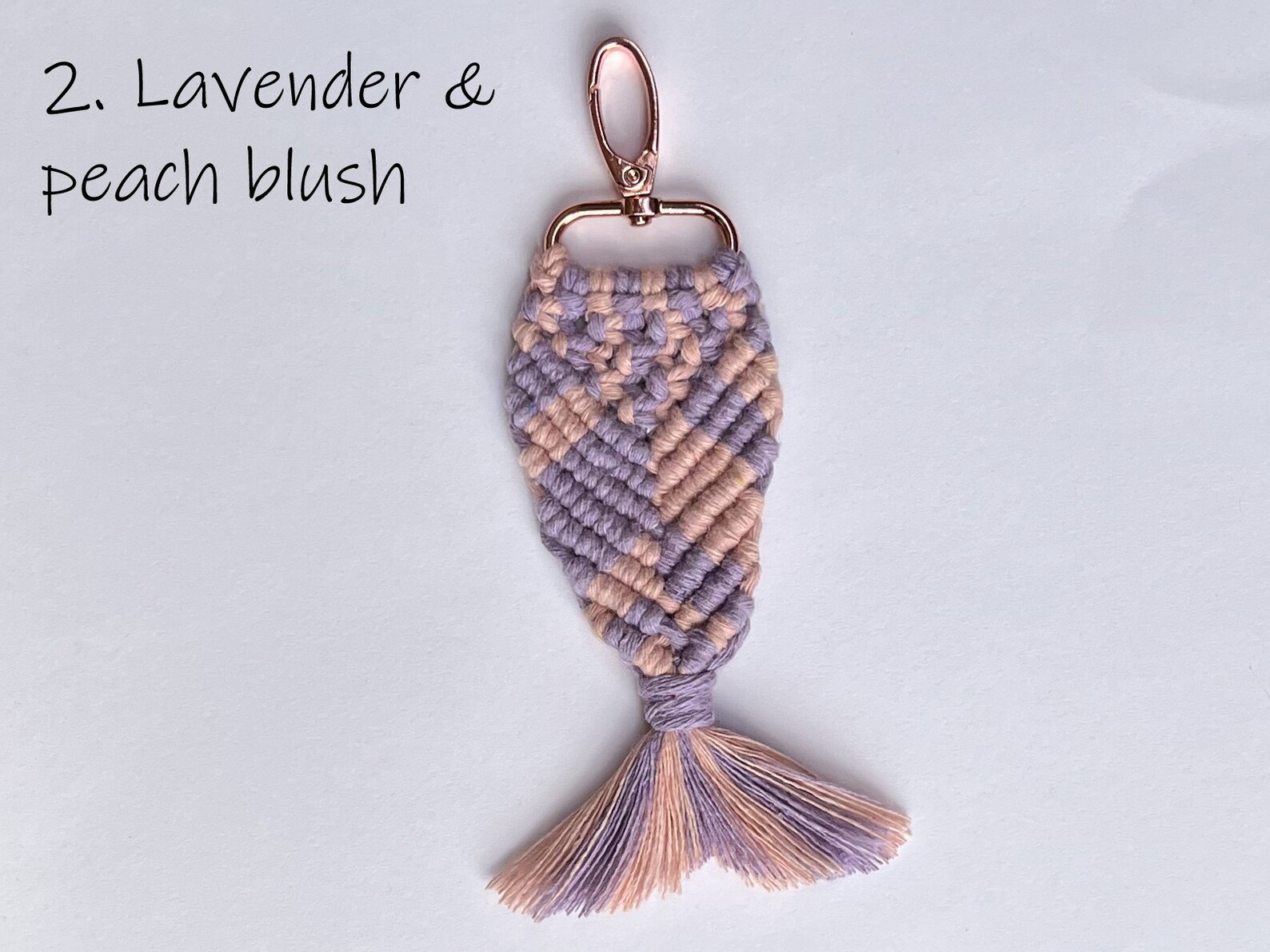Macramé Mermaid Tail Keychain Accessory Recycled Cotton Cord - Etsy