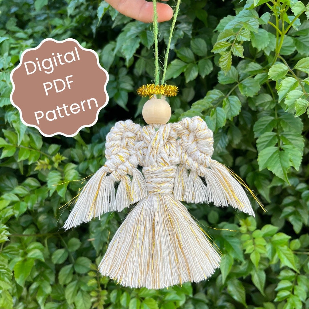Macramé Angel Christmas Ornament Pattern PDF Printable DIY - Etsy