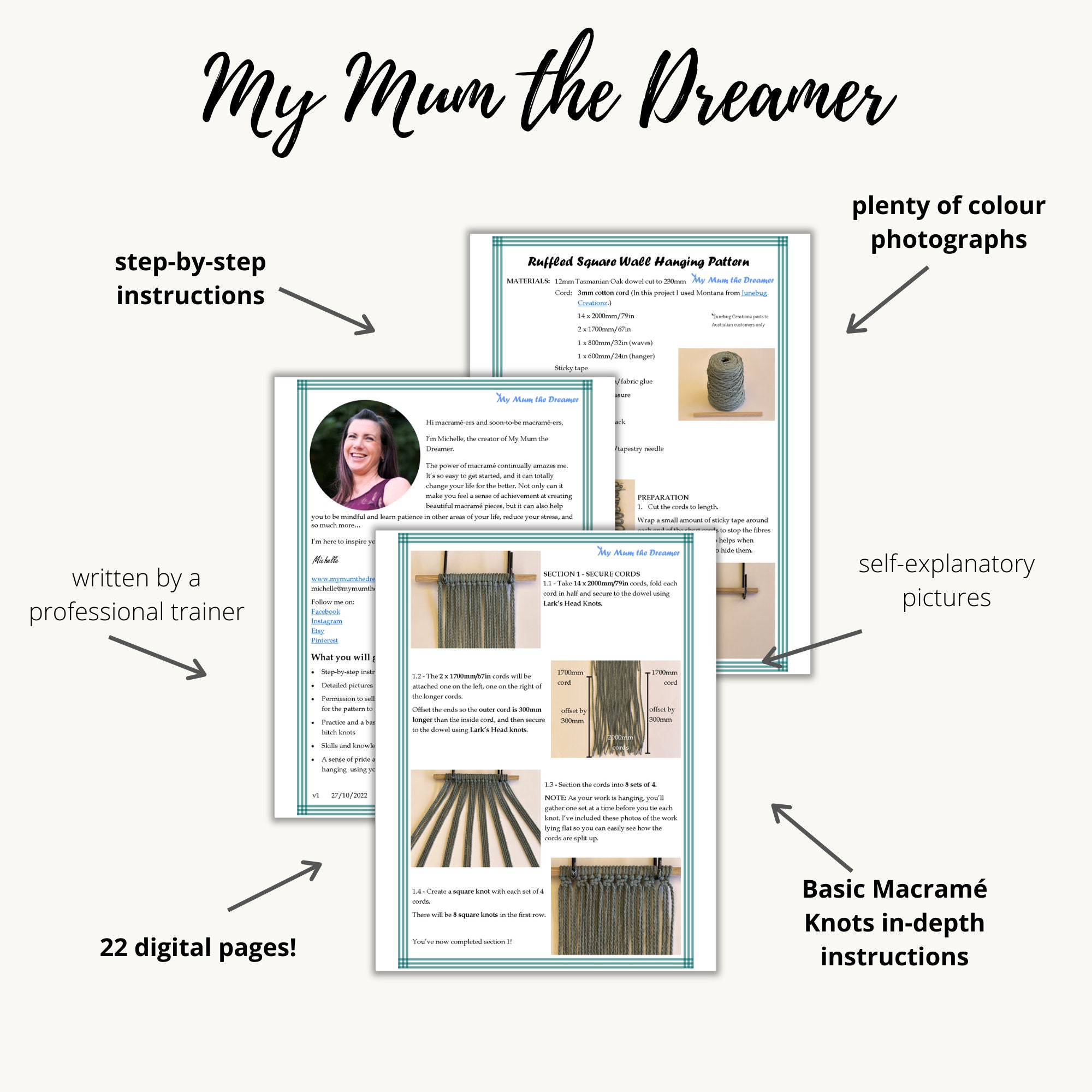 Macrame Wall Hanging Digital PDF Pattern Printable - Etsy