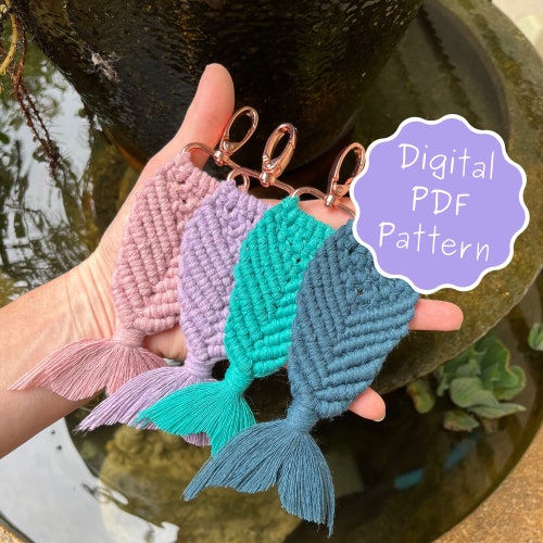 Mermaid Tail Macrame Keychain DIGITAL PDF PATTERN - Etsy