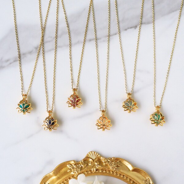 Blue Lotus Necklace - Etsy