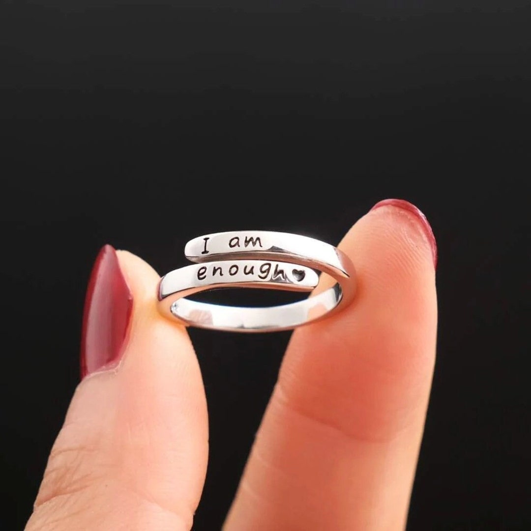 925 Sterling Silver Self-love Ring for Myself, I Am Enough Ring Simple ...