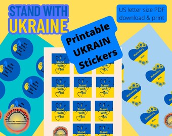 Stand With Ukraine Ukraine Printable Stickers Daily Journal - Etsy