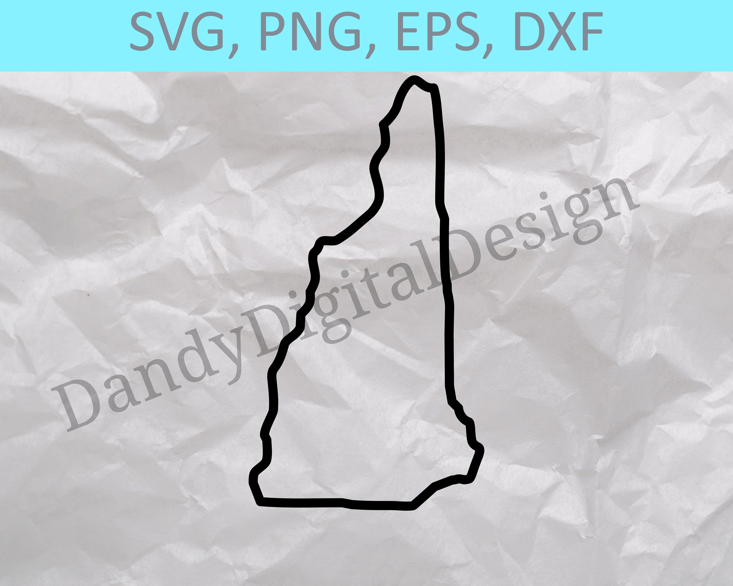 New Hampshire State Outline SVG, NH Outline SVG, State Outline, Cricut ...