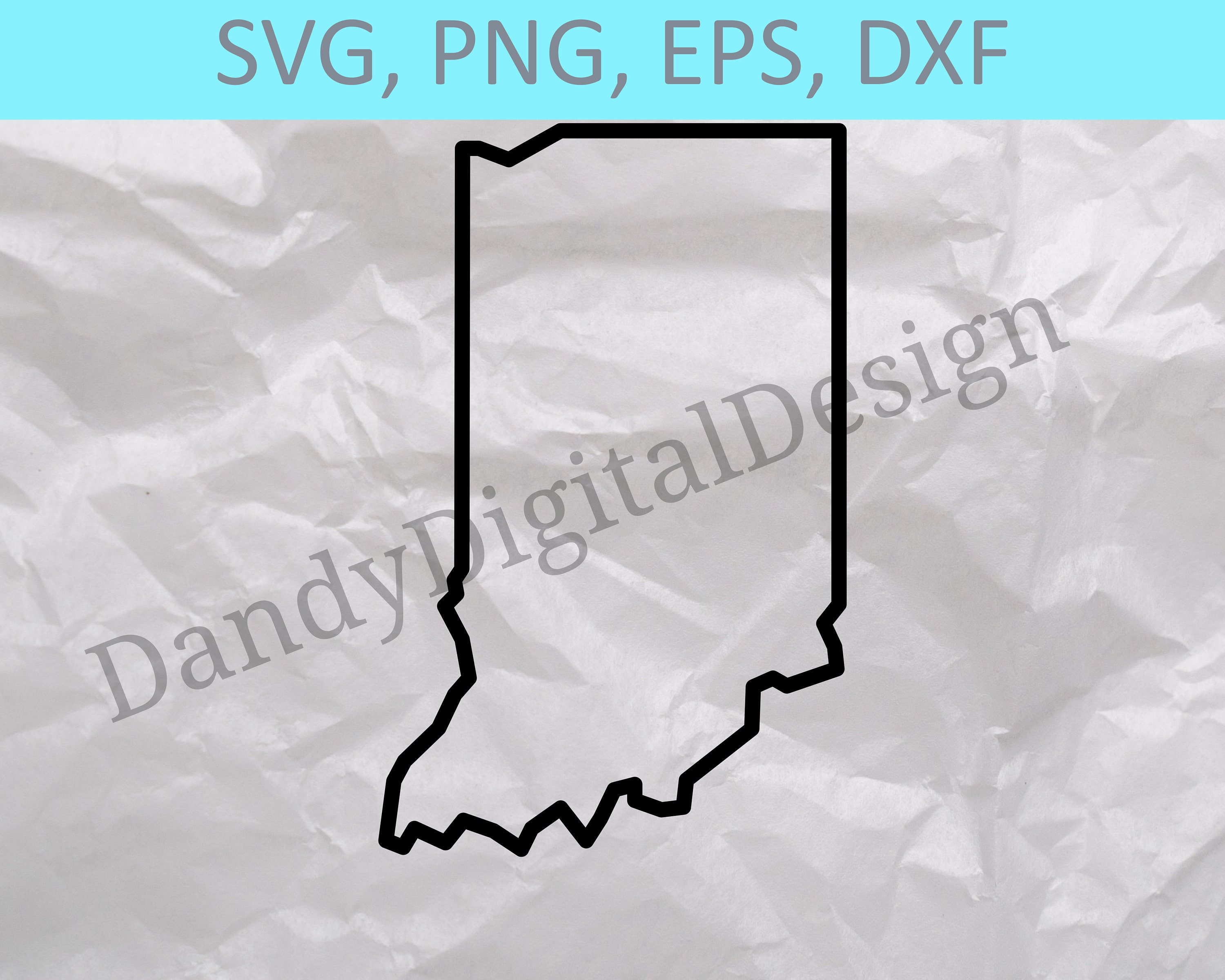 Indiana State Outline SVG, IN Outline SVG, State Outline, Cricut or ...