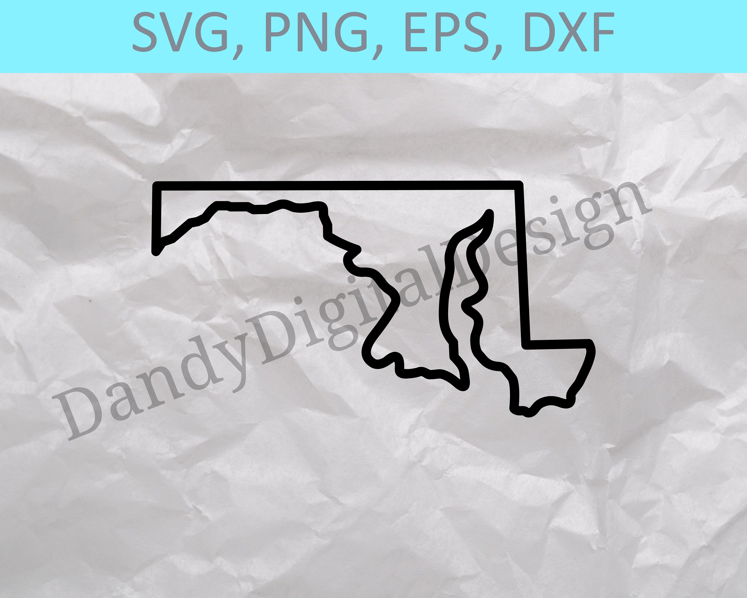 Maryland State Outline SVG, MD Outline SVG, State Outline, Cricut or ...