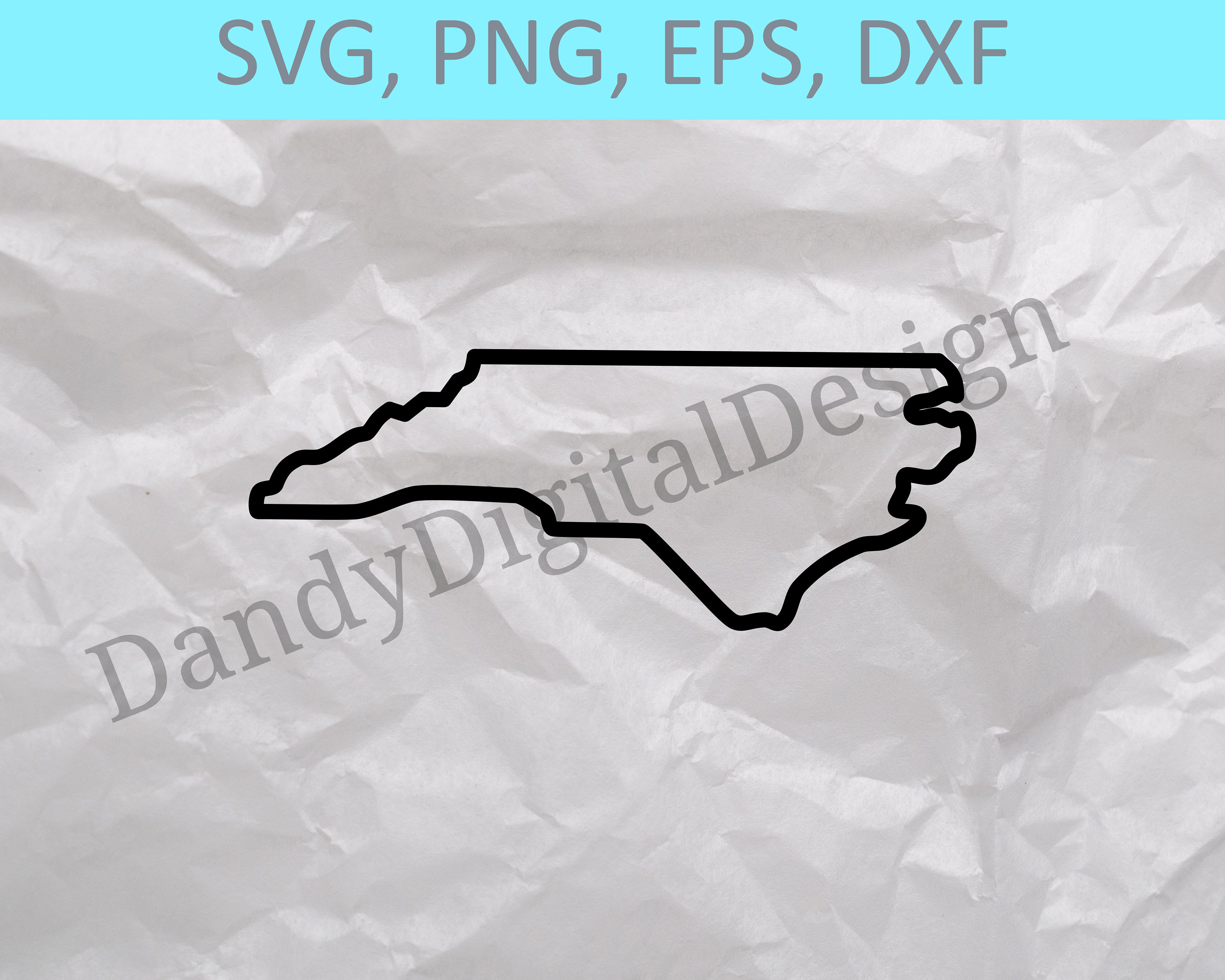 North Carolina State Outline SVG, NC Outline SVG, State Outline, Cricut ...