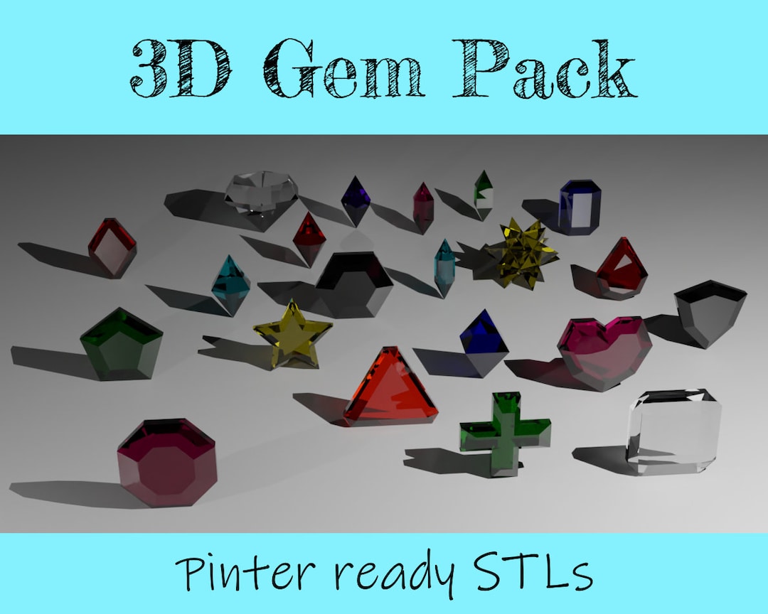 3D Printable Gem and Jewel Pack - Etsy