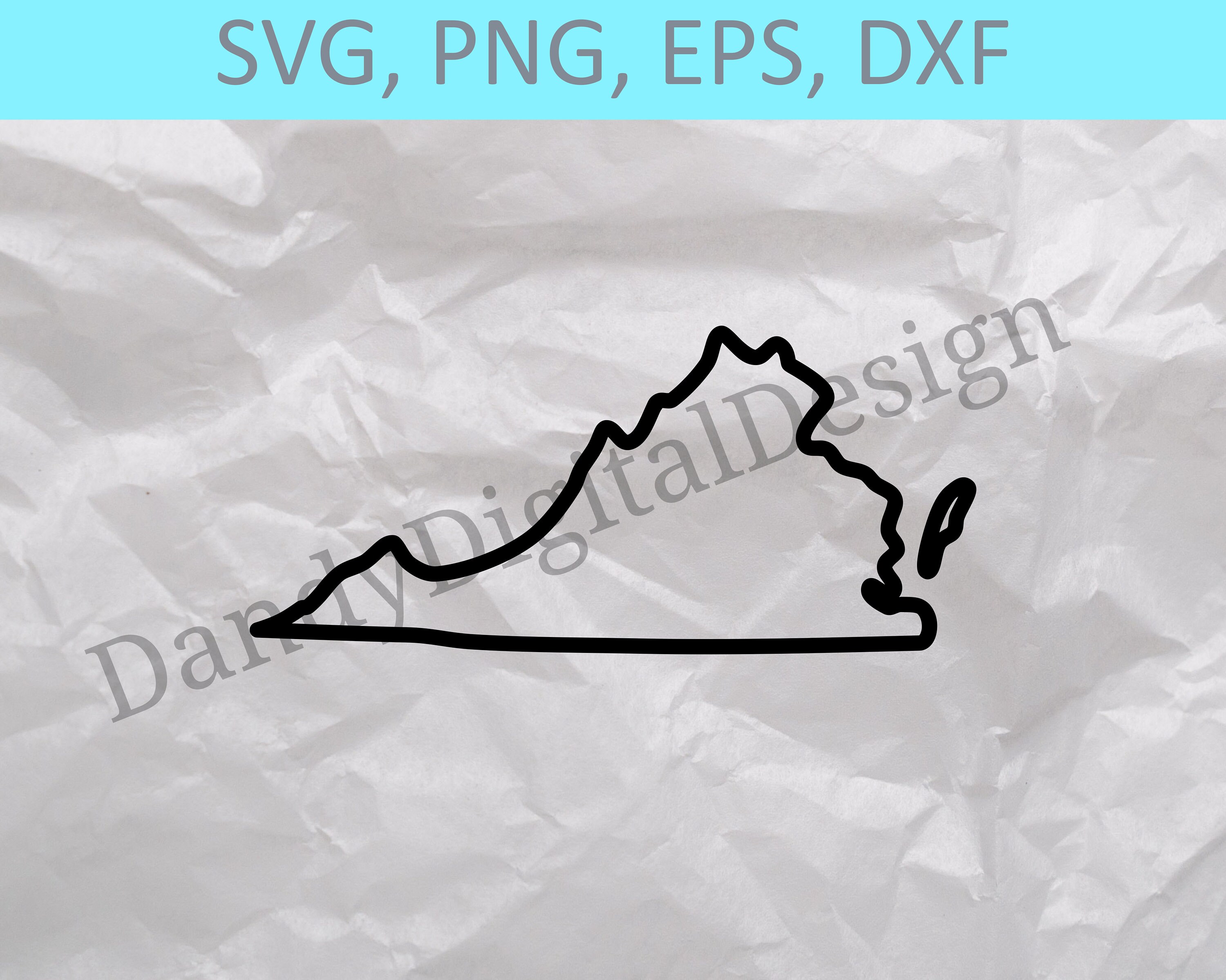 Virginia State Outline SVG, VA Outline SVG, State Outline, Cricut or ...
