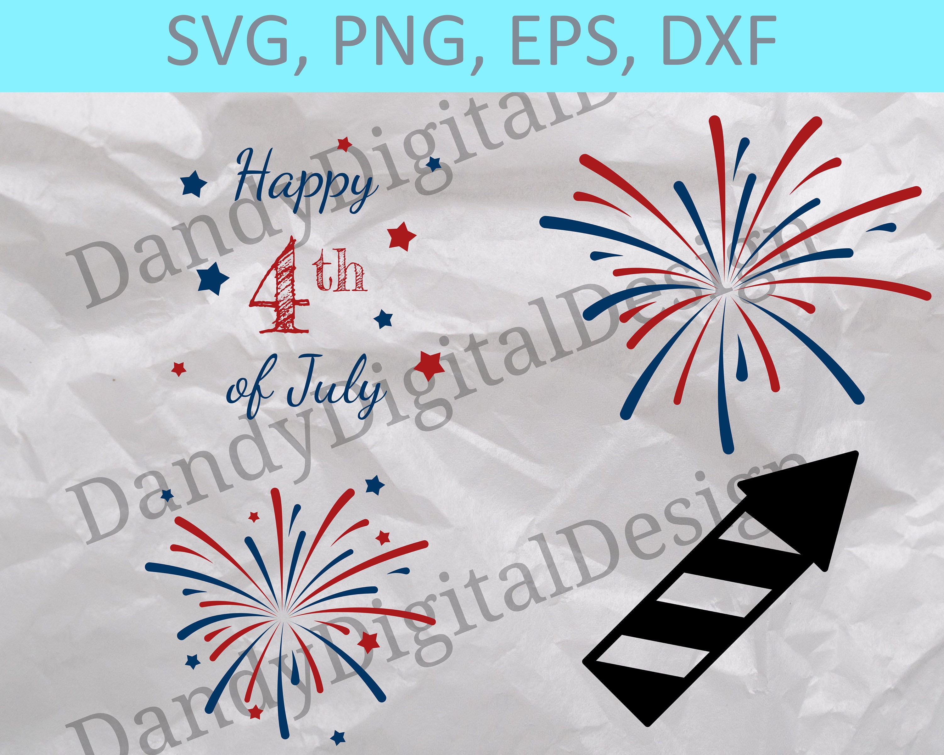 4th of July Bundle, Fireworks Svg, Cuttable 4th of July Images - Etsy