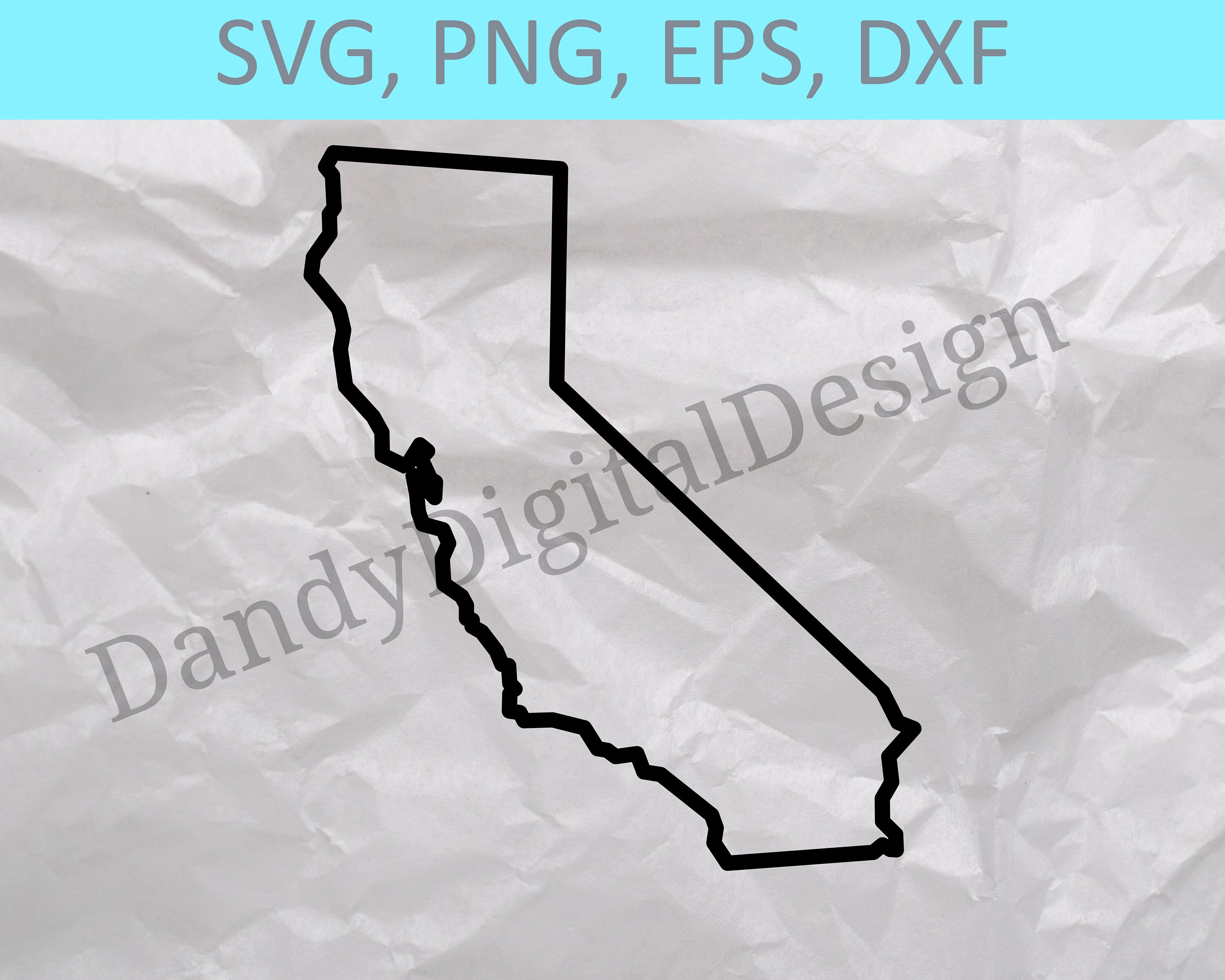 California State Outline SVG, CA Outline SVG, State Outline, Cricut or ...