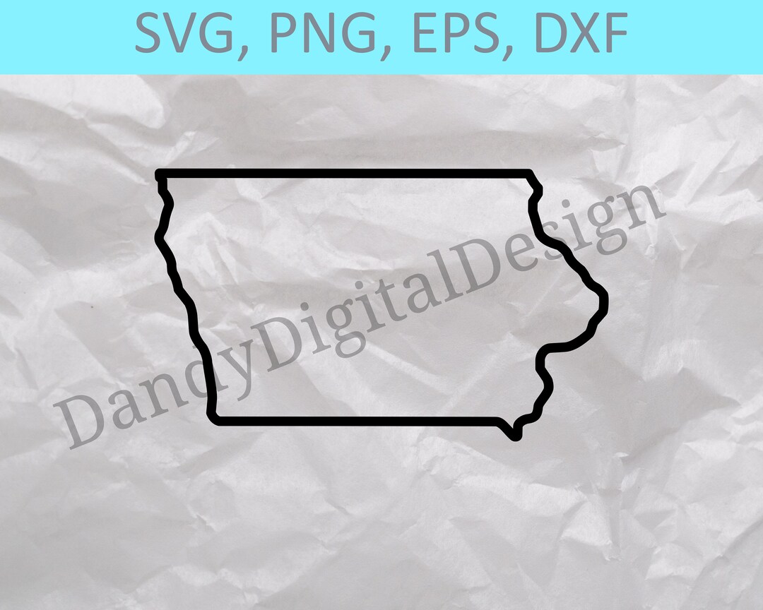 Iowa State Outline SVG, IA Outline SVG, State Outline, Cricut or ...