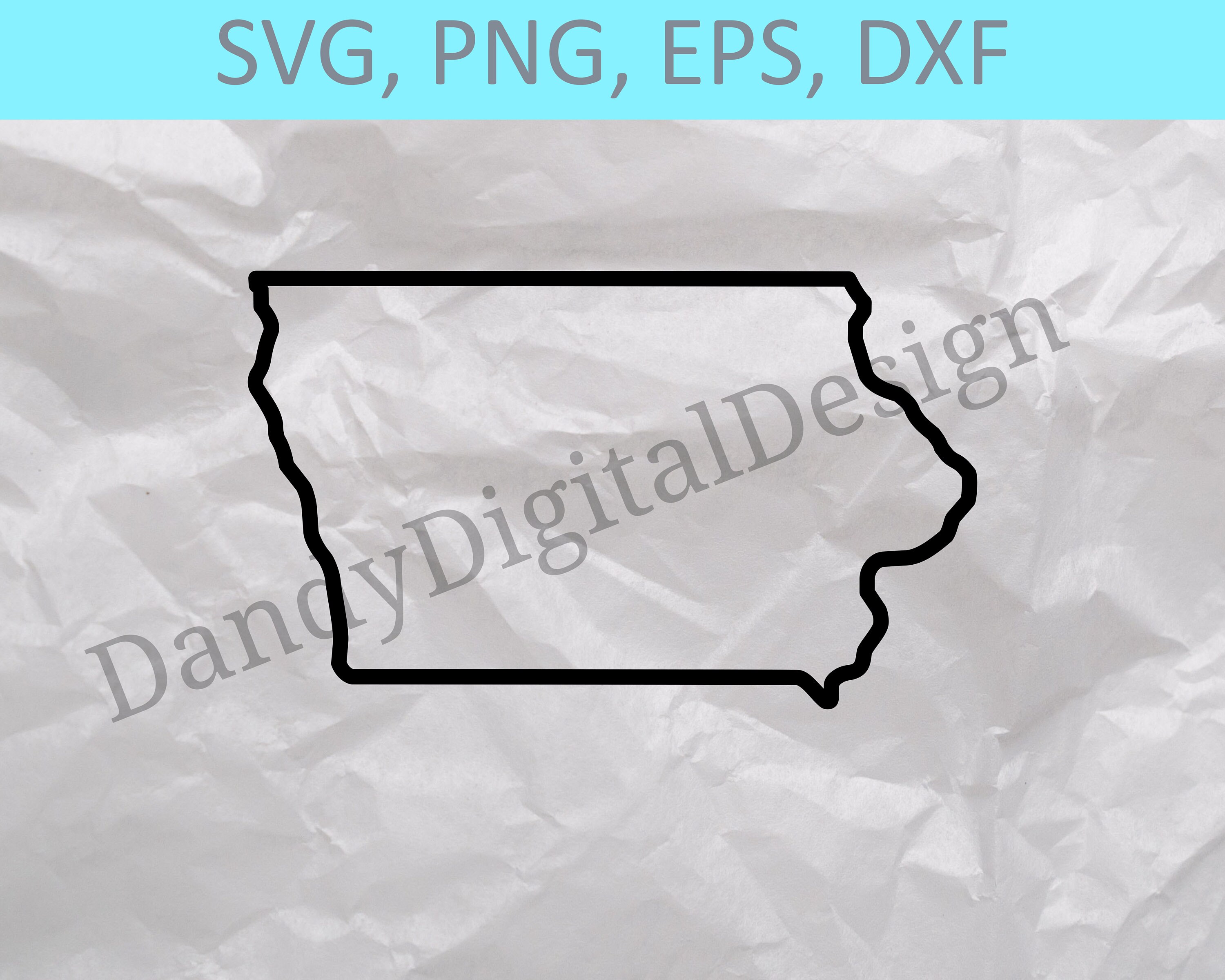 Iowa State Outline SVG, IA Outline SVG, State Outline, Cricut or ...