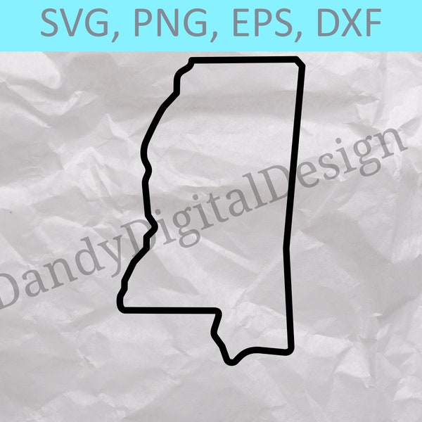 Mississippi State Outline Svg - Etsy