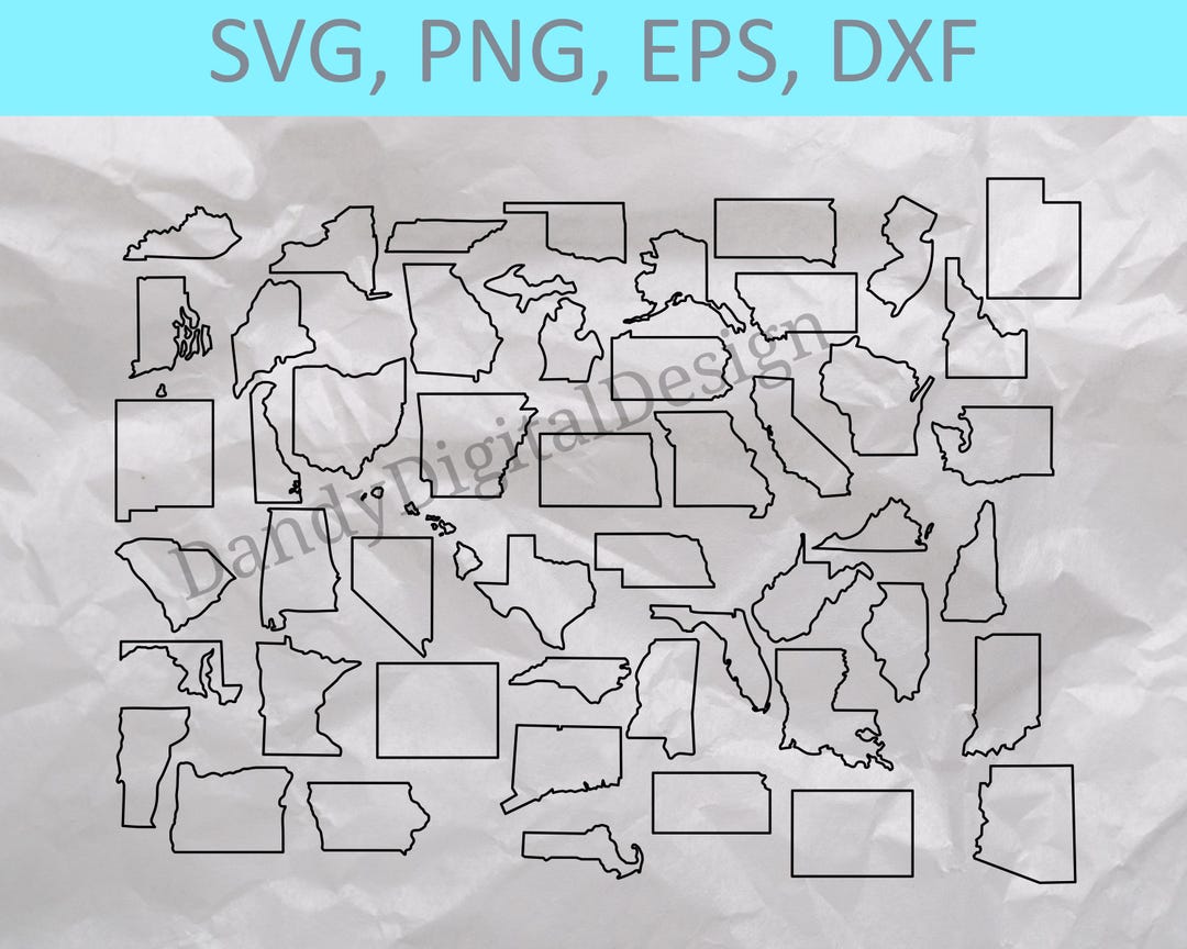Colored State Outline SVG, US State Outline Outline SVG, State Outline ...