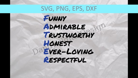 Father Acronym SVG Father's Day Acronym Cut File Cricut - Etsy