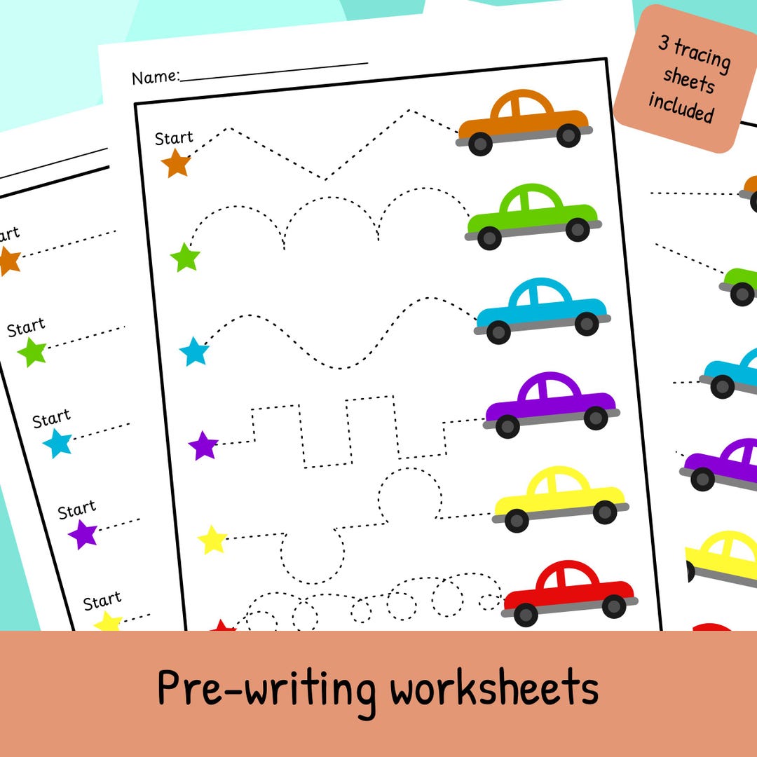 Pre-school Pre-writing Line Tracing Exercise Worksheets, Pre-school ...
