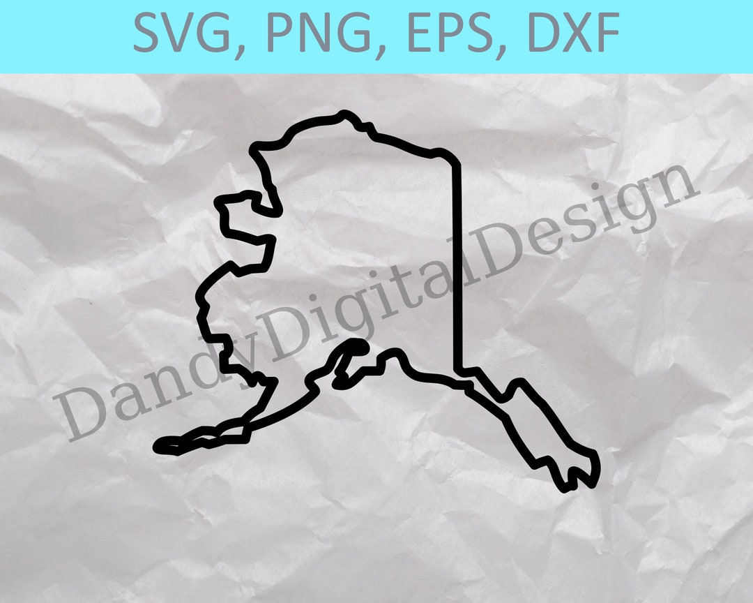 Alaska State Outline SVG, AK Outline SVG, State Outline, Cricut or ...