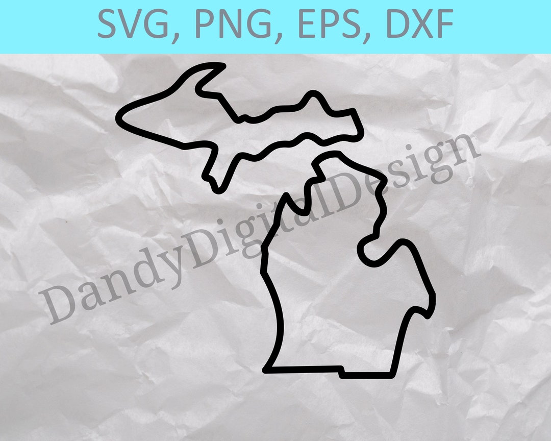 Michigan State Outline SVG, MI Outline SVG, State Outline, Cricut or ...
