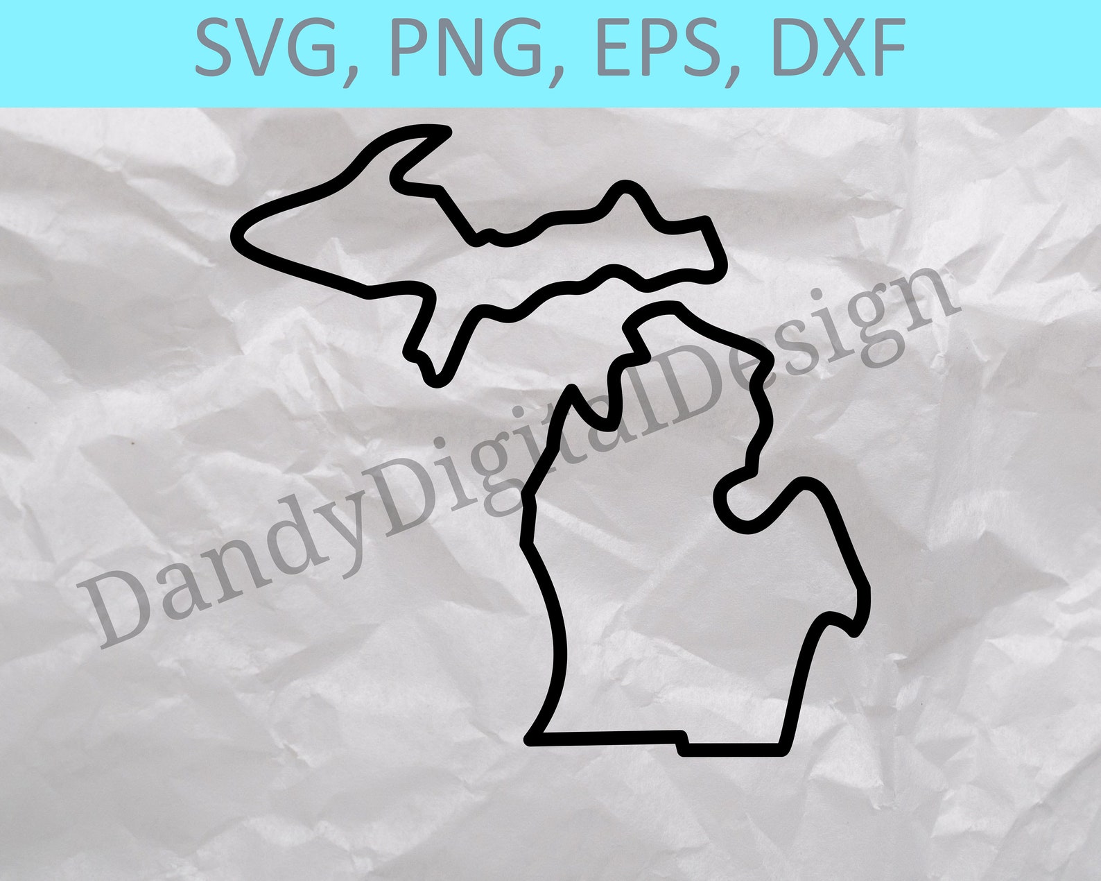 Michigan State Outline SVG, MI Outline SVG, State Outline, Cricut or ...