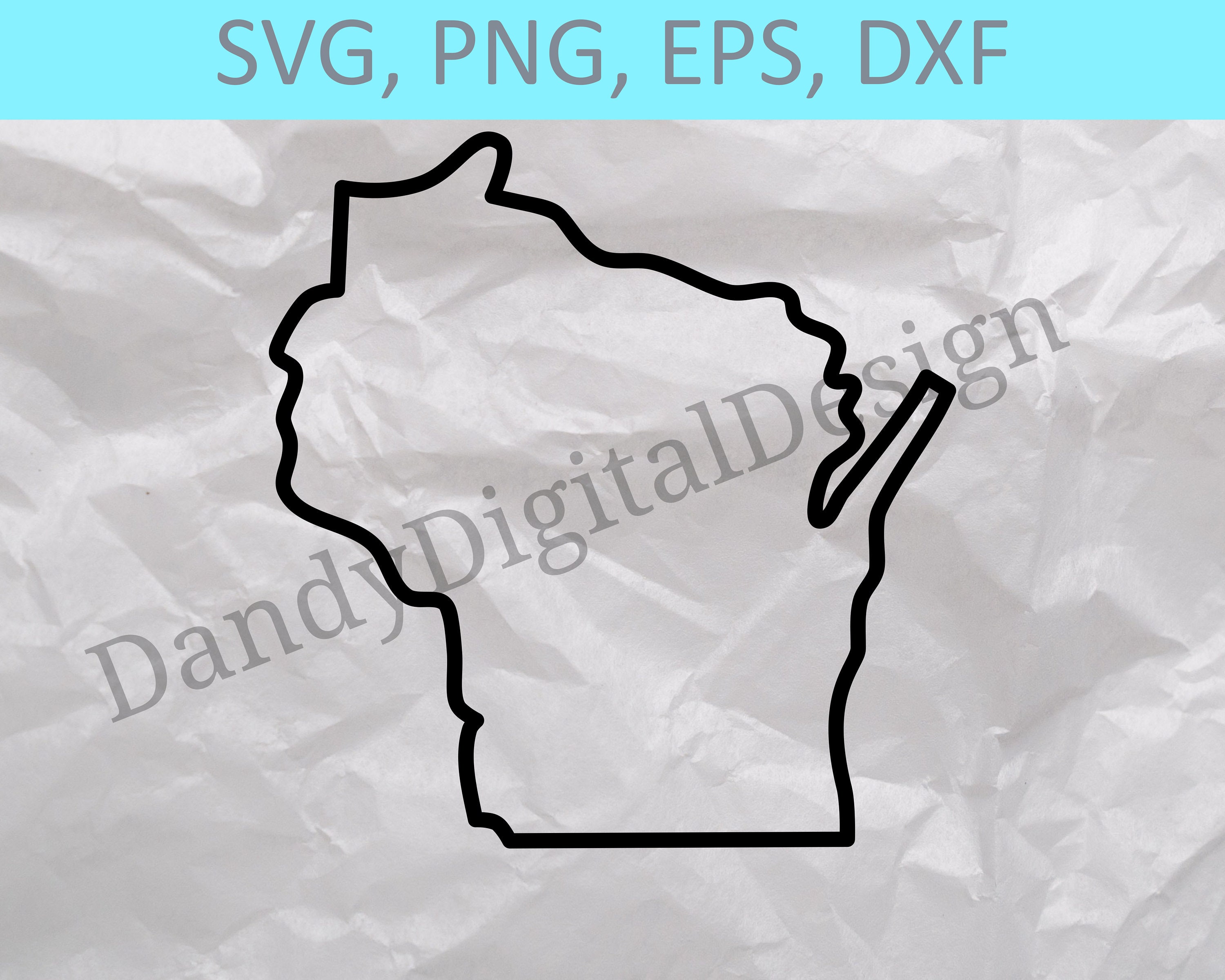 Wisconsin State Outline SVG, WI Outline SVG, State Outline, Cricut or ...