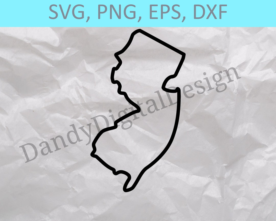 New Jersey State Outline SVG, NJ Outline SVG, State Outline, Cricut or ...