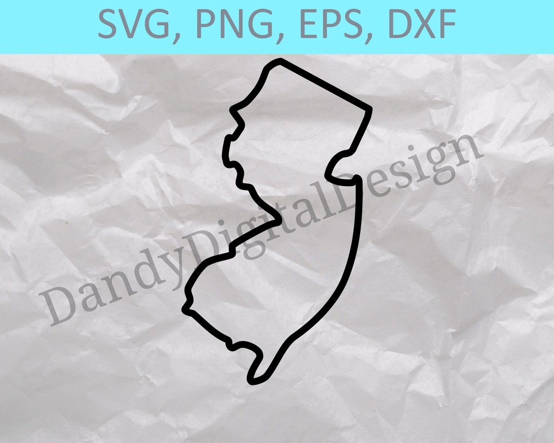 New Jersey State Outline SVG, NJ Outline SVG, State Outline, Cricut or ...