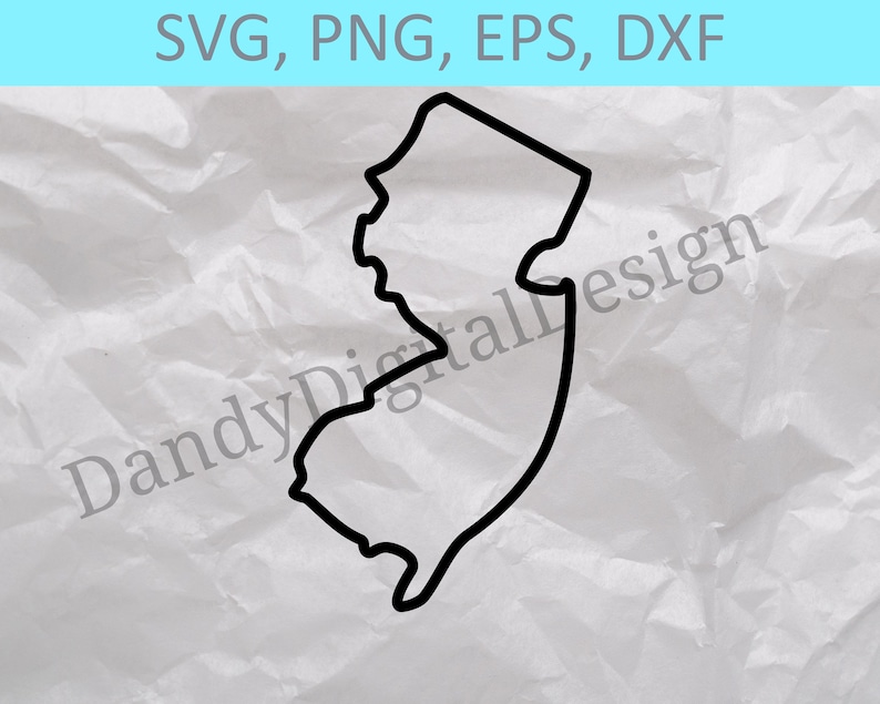 New Jersey State Outline SVG, NJ Outline SVG, State Outline, Cricut or ...