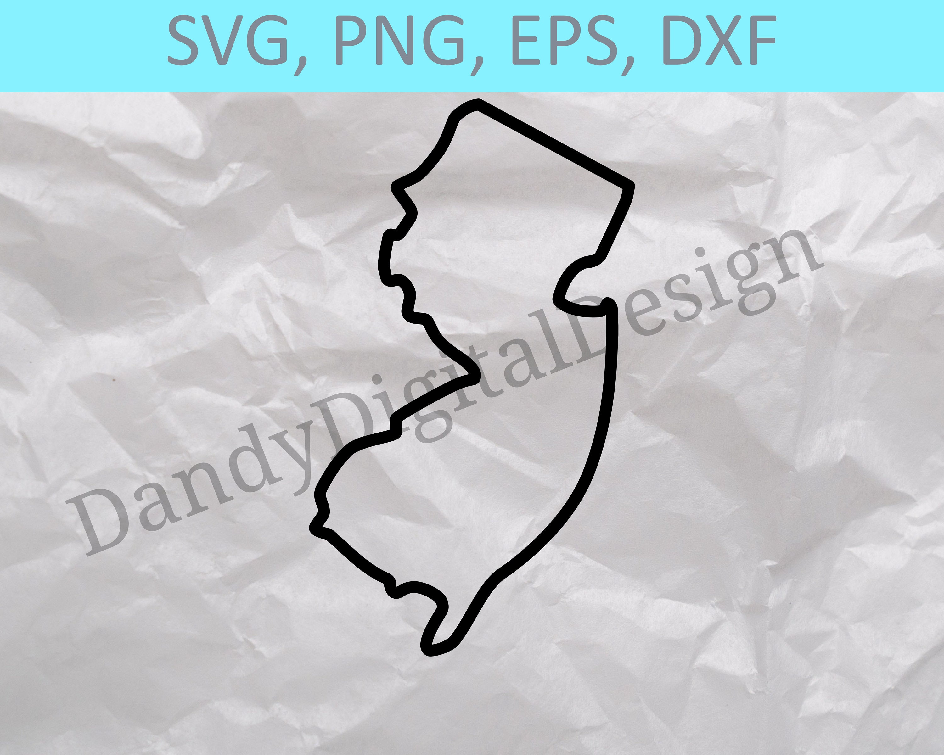 New Jersey State Outline SVG, NJ Outline SVG, State Outline, Cricut or ...