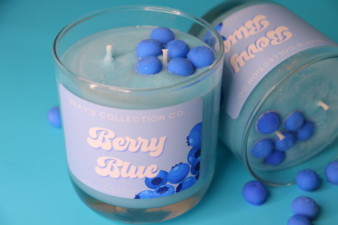 Berry Blue Candle, Blue Raspberry Candle, Cocktail Candle, Soy Wax ...