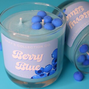 Berry Blue Candle, Blue Raspberry Candle, Cocktail Candle, Soy Wax ...