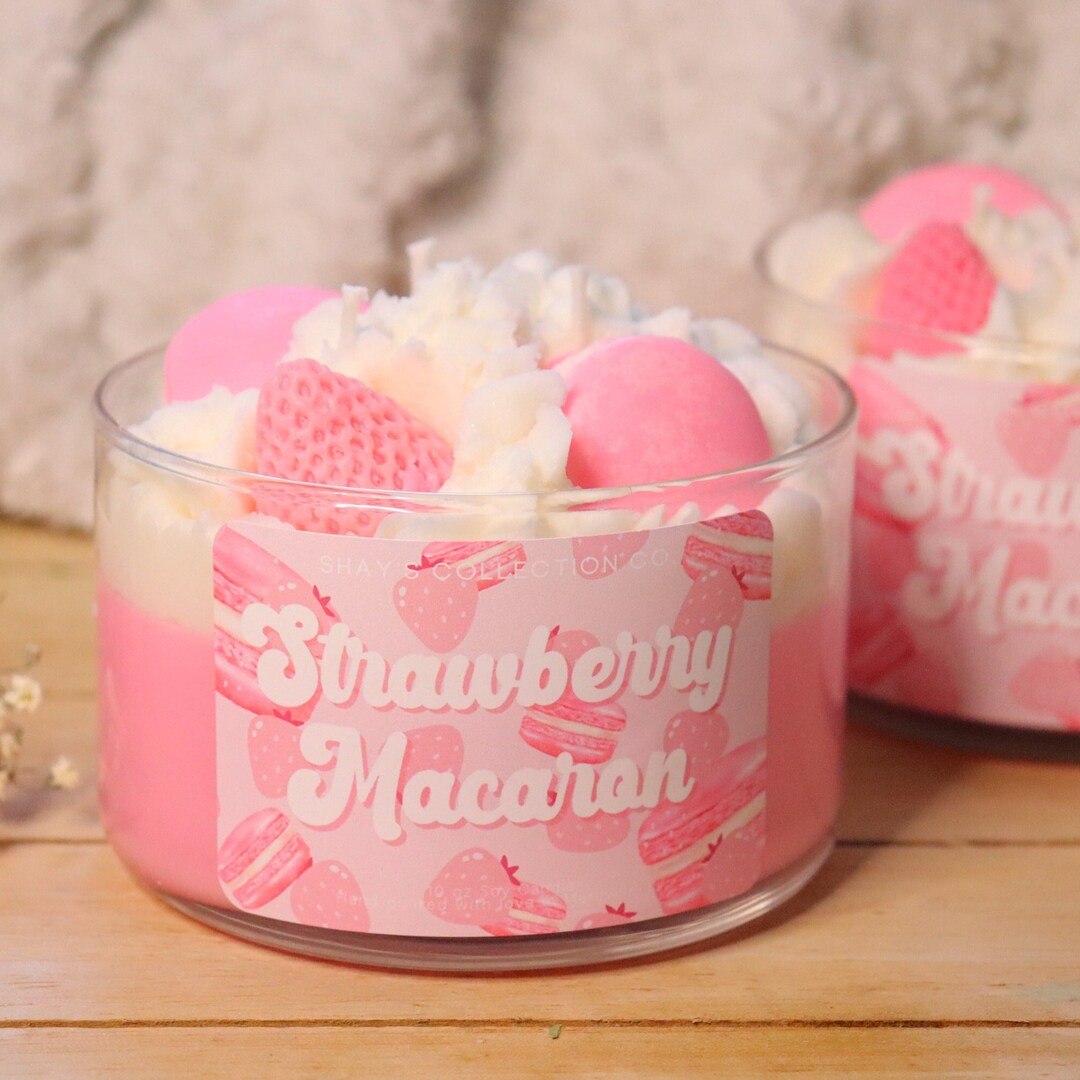 Strawberry Macaron Candle, Dessert Candle, Food Candle, Gift Idea - Etsy
