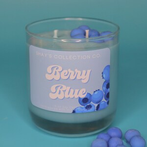 Berry Blue Candle, Blue Raspberry Candle, Cocktail Candle, Soy Wax ...