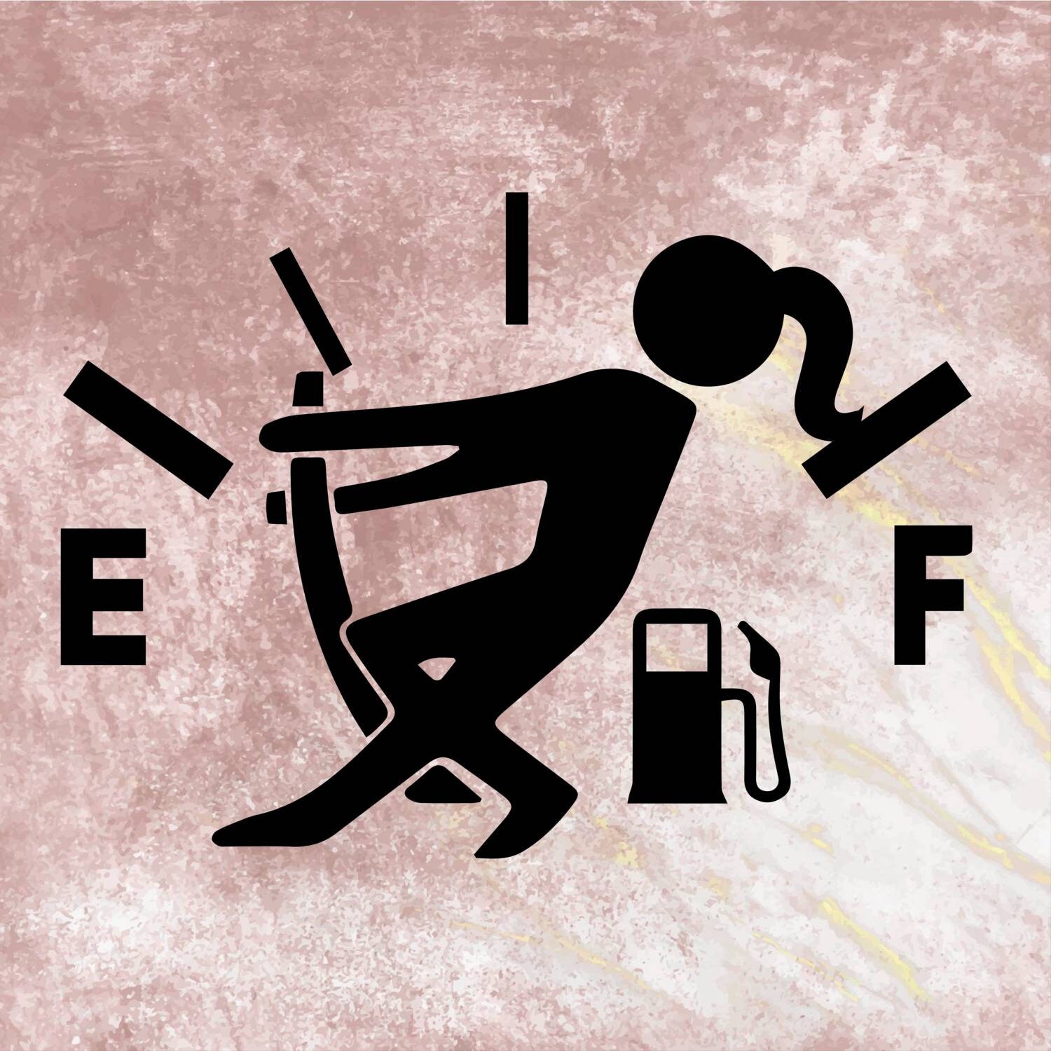 Female Stick Figure Fuel Gauge Sticker Decal - Etsy