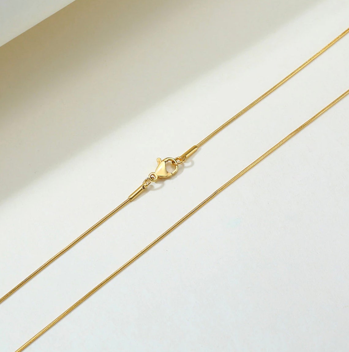 Snake Chain 18K Gold Plated Necklace, 18 Inches - Etsy