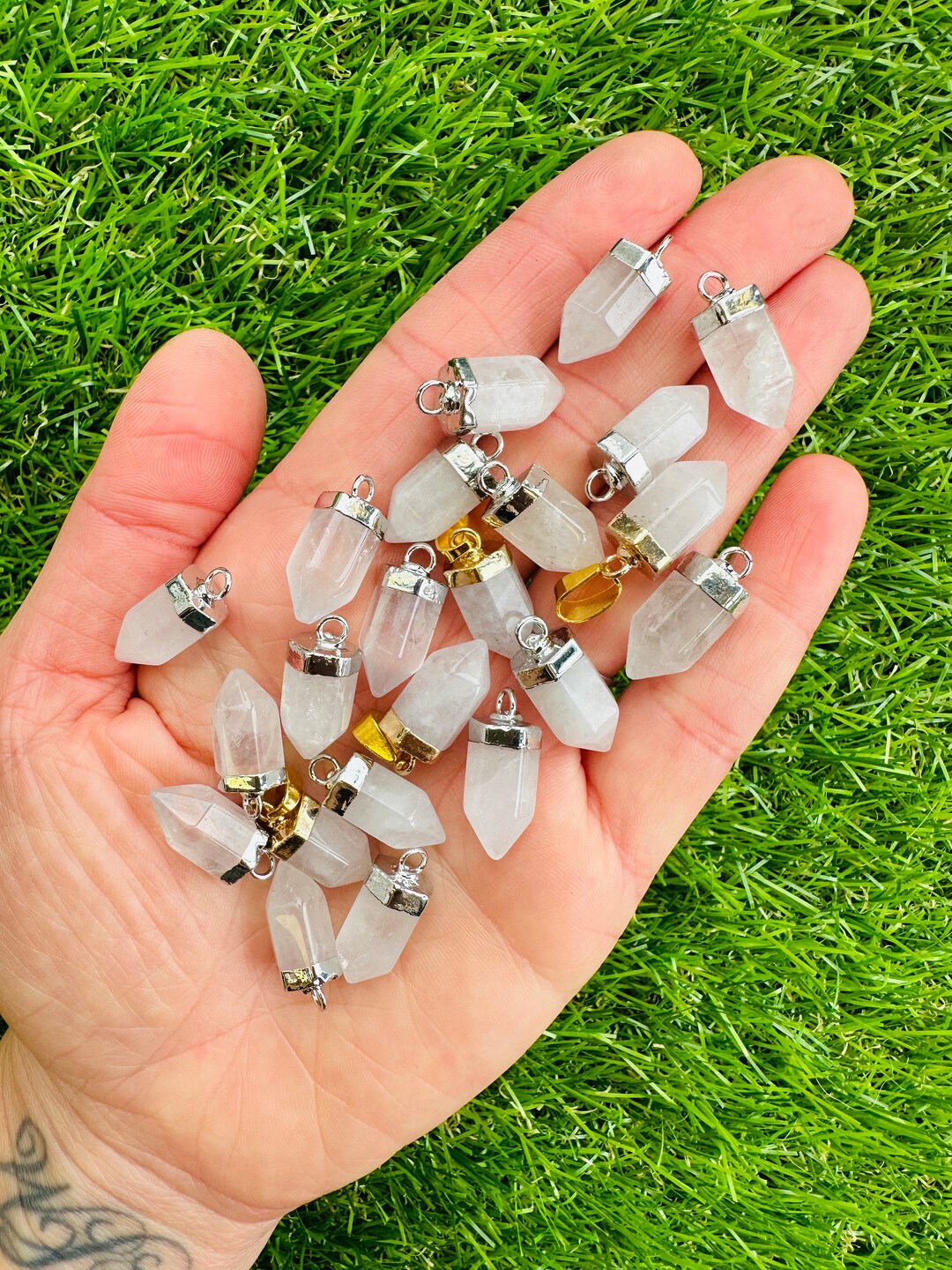 Minimalist Clear Quartz Mini Point Pendant, Dainty Clear Quartz Crystal ...