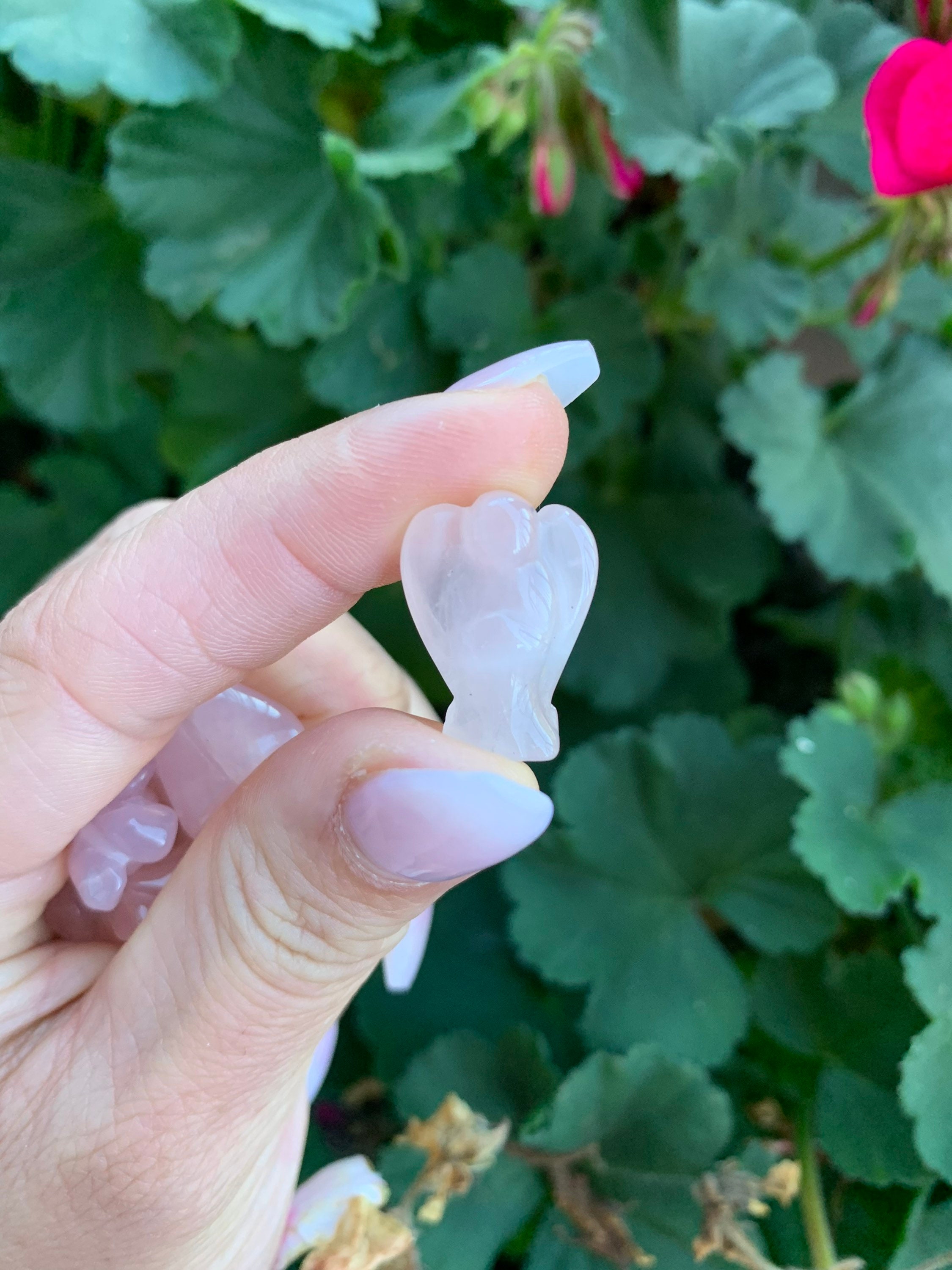 Rose Quartz Crystal Angel Carvings, Crystal Angel Confetti, Small ...