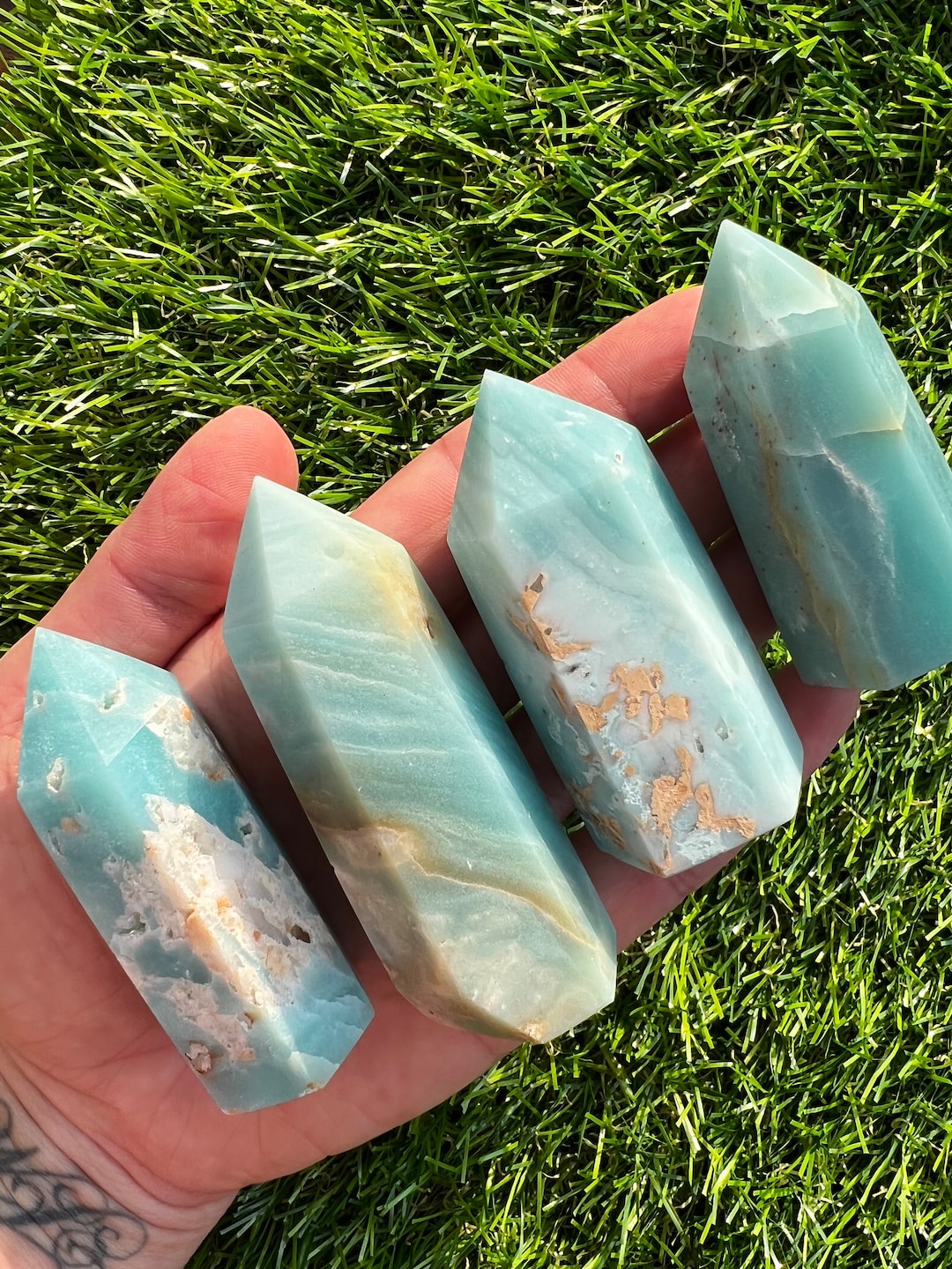 5-7cm Caribbean Calcite Crystal Tower, 1 Genuine Polished Caribbean ...