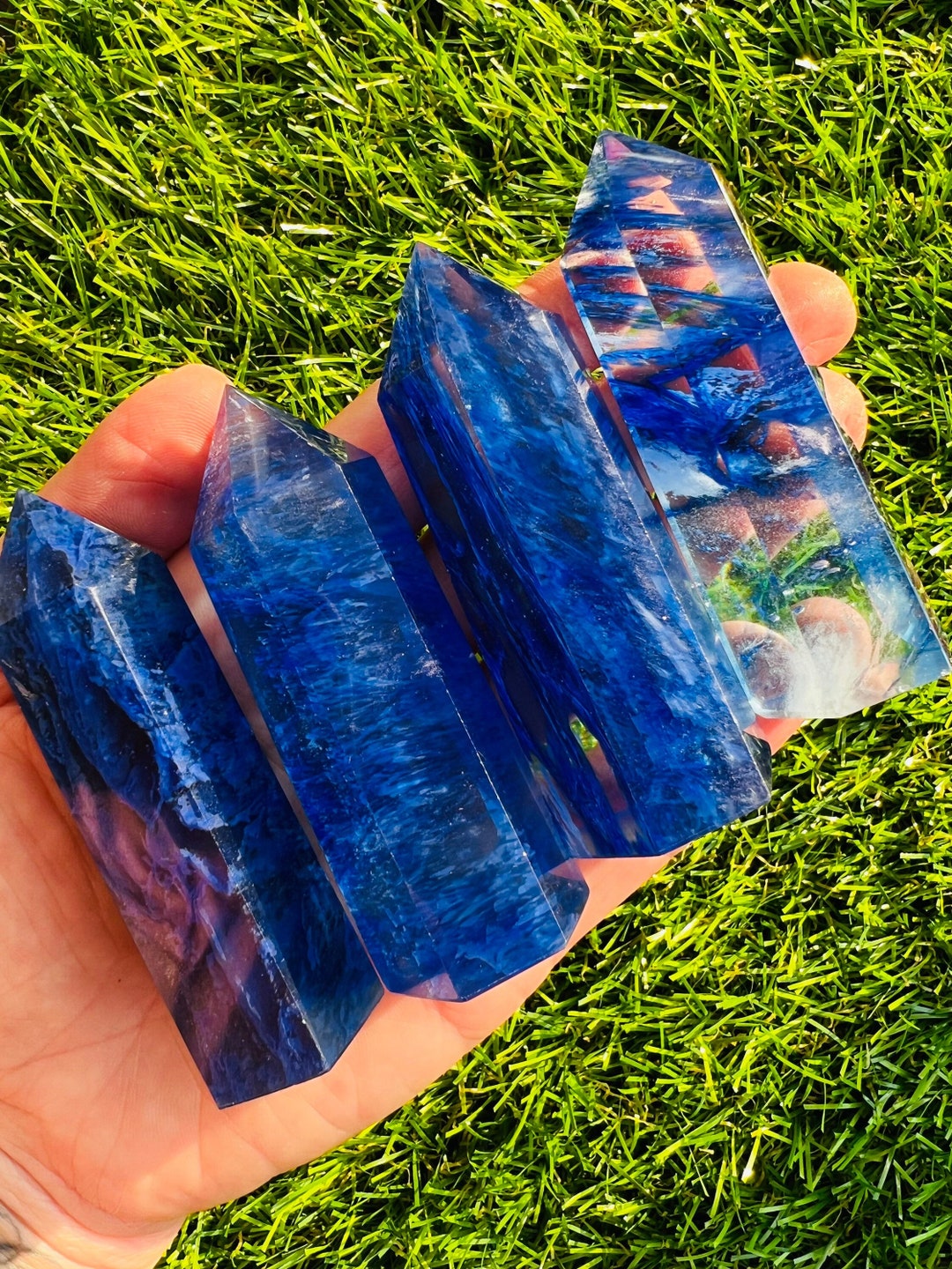 5-7cm Blue Cherry Quartz Crystal Tower, 1 Polished Blue Cherry Quartz ...