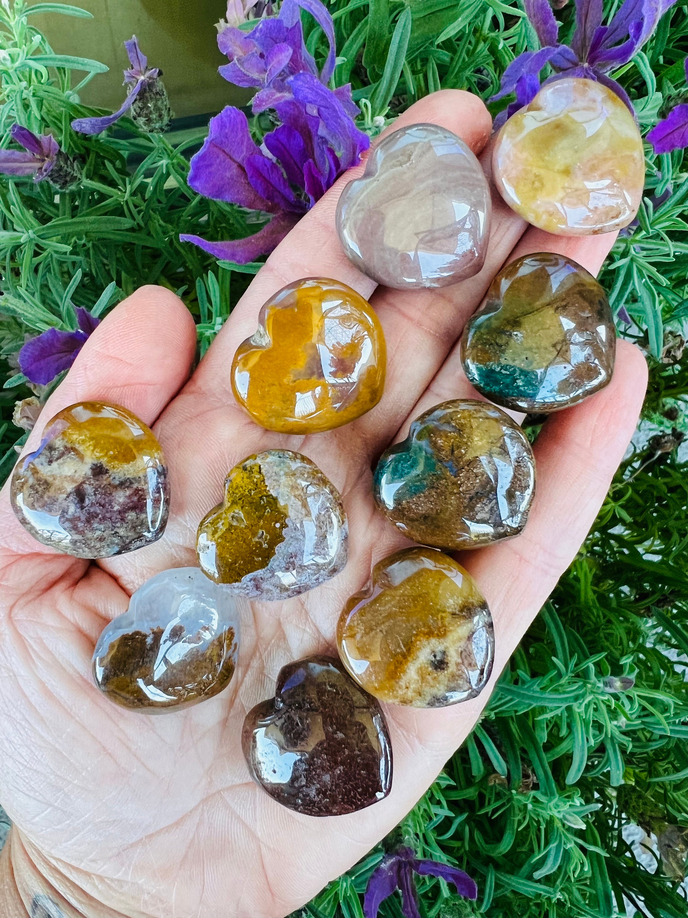 Ocean Jasper Crystal Heart, Ocean Jasper Crystal Carving - Etsy