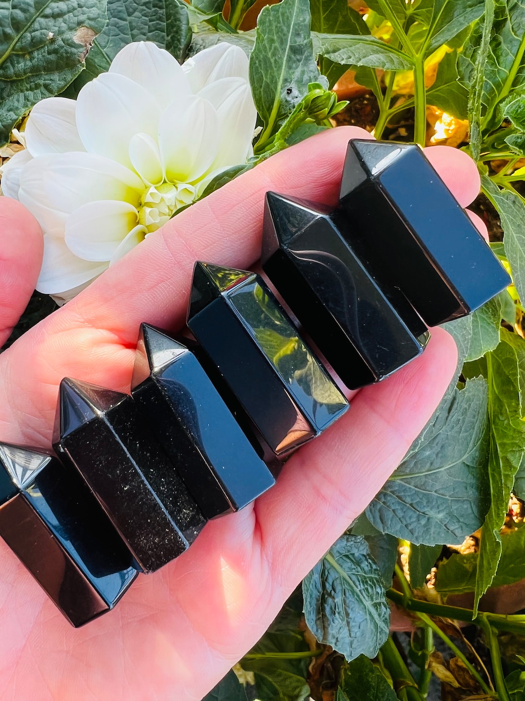 3-5cm Black Obsidian Mini Tower, Mini Genuine Polished Black Obsidian ...